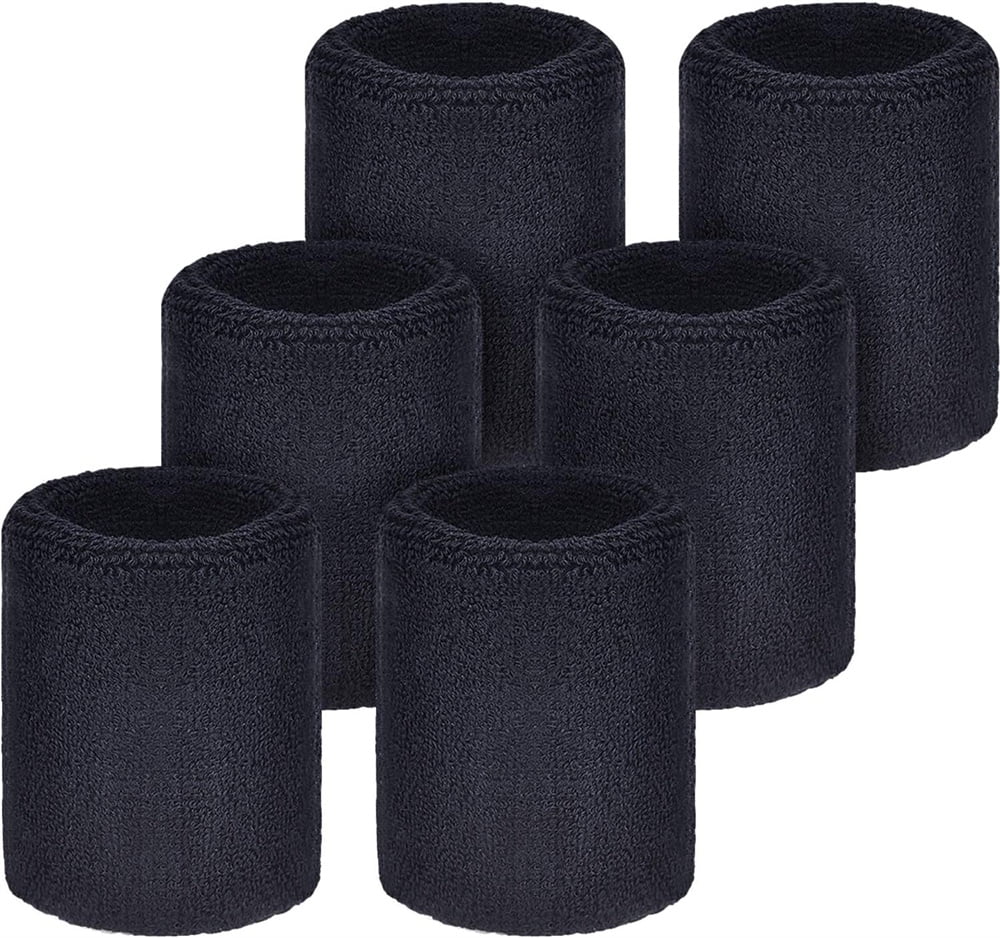 NOGIS 6 Pack Wrist Sweatbands Tennis Wrist Bands Absorbent Sweatbands ...