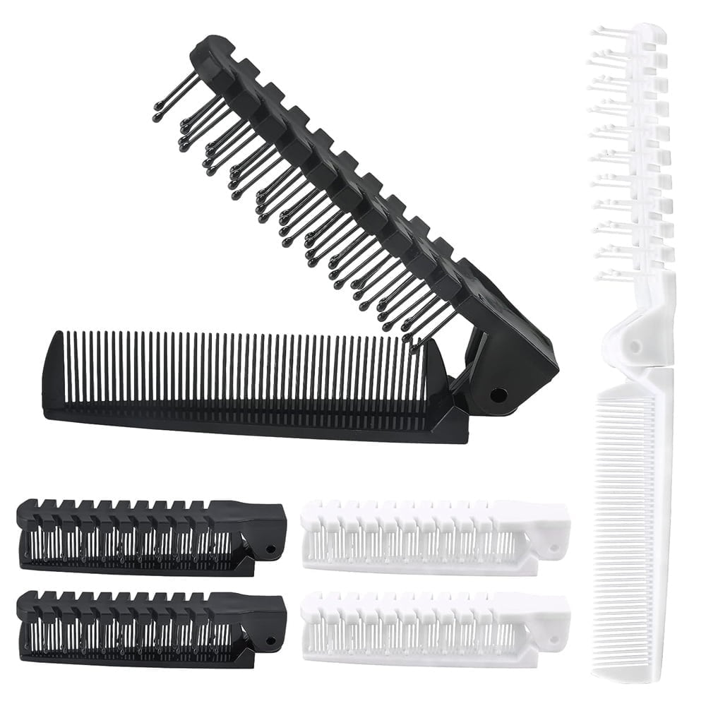 NOGIS 6 Pcs Portable Travel Folding Comb Brush Combo Compact Foldable ...