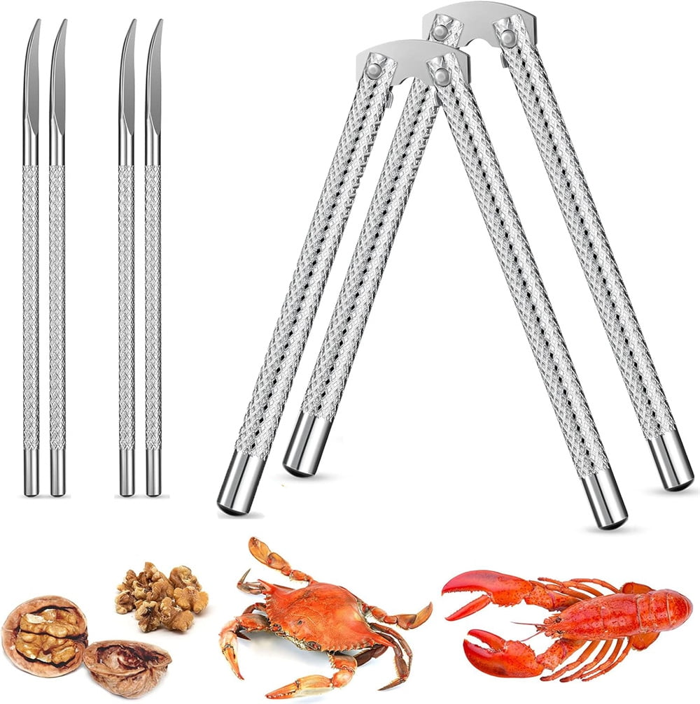 NOGIS 6 Pieces Nut Cracker Set Nutcracker and Pick Stainless Steel ...