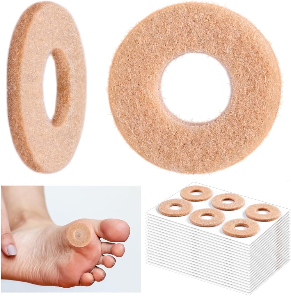 NOGIS 60 Pcs Felt Callus Cushions for Bottom of Foot Round Feet Corn ...