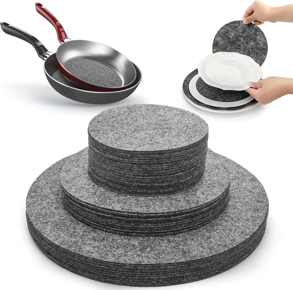 NOGIS 60 Pcs Felt Plate Dividers, 5”/7.5”/10.5” Round Thick Soft Felt ...