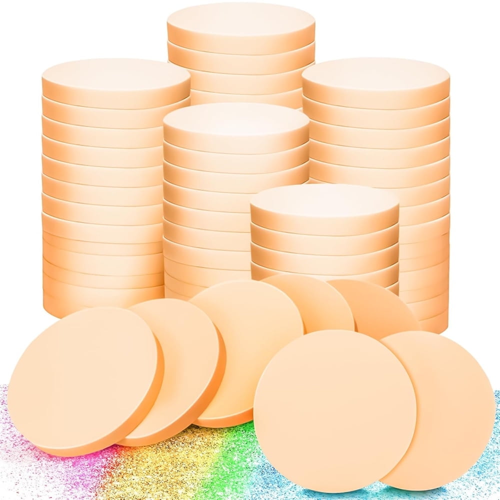 NOGIS 60 Pieces Round Makeup Sponges Cosmetic Sponge Round Primer ...
