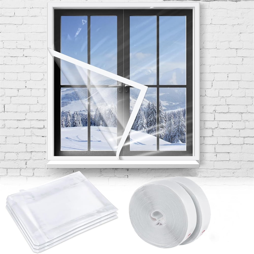 NOGIS 63 x 63 Inch Window Insulation Kit Cuttable Transparent Film with ...