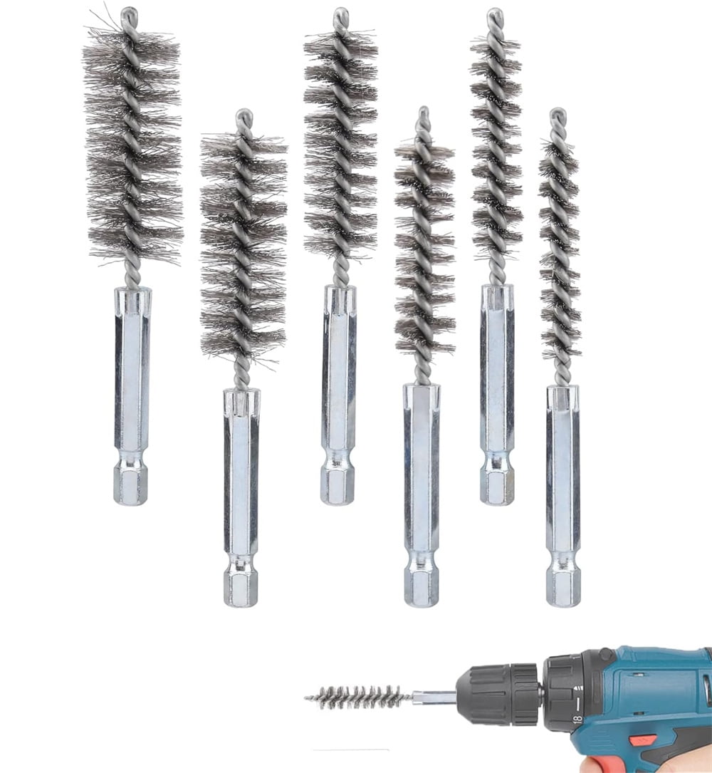 NOGIS 6Pcs Stainless Steel Bore Brush in Different Sizes Twisted Wire ...