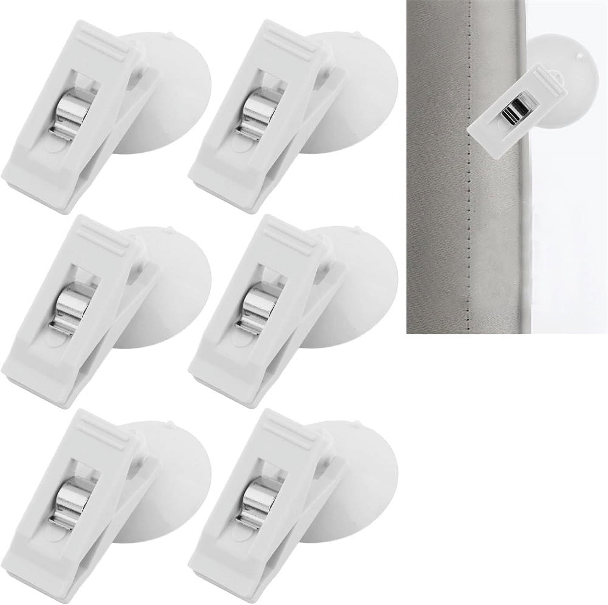 NOGIS 6pcs Suction Cup Clips, Shower Curtain Hooks Windproof Suckers ...