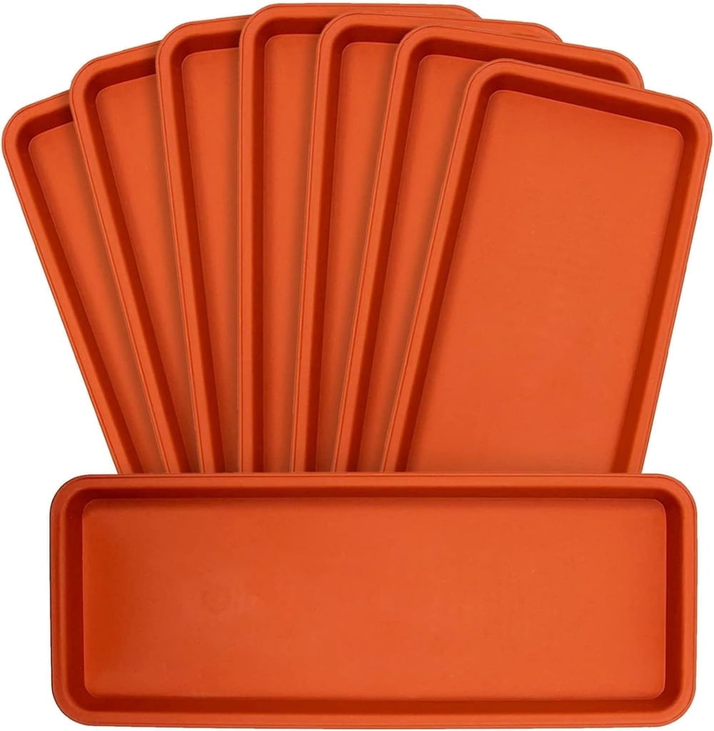 NOGIS 8 Pack Rectangular Plant Saucers, 12 x 5.4 x 1 Inches Sturdy ...
