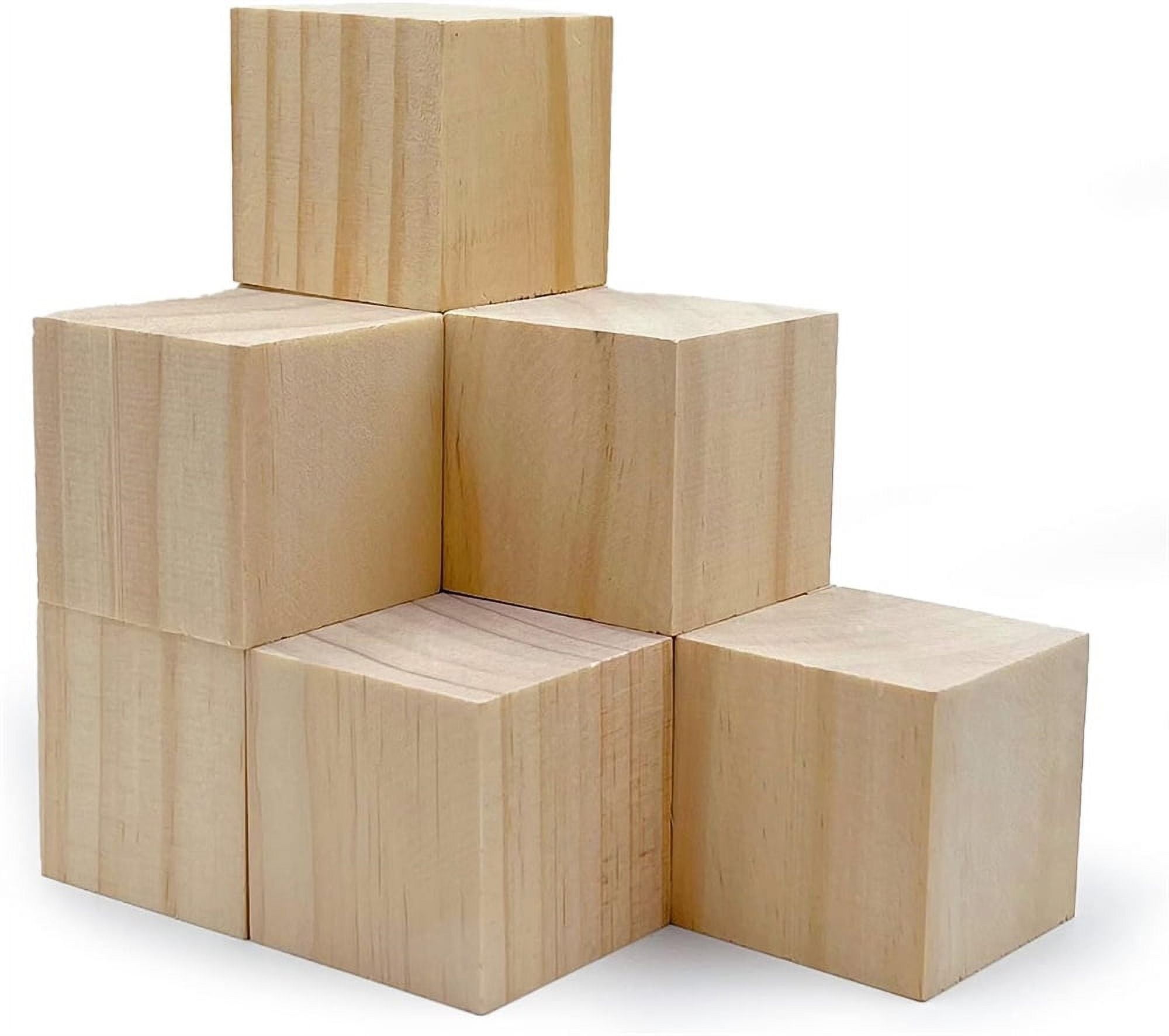 NOGIS 8 Pcs 2 Inch Wooden Blocks Unfinished Wooden Blocks for Crafting ...