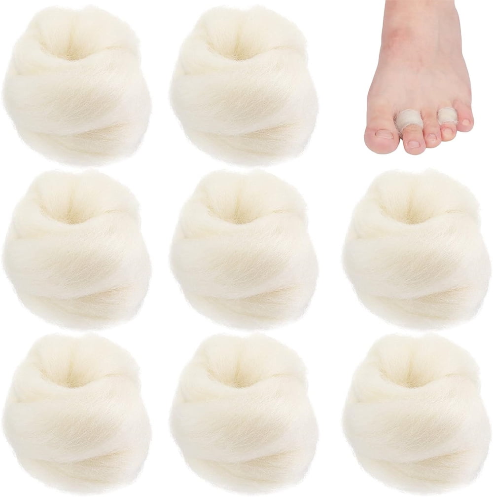 NOGIS 8 Pcs Lambs Wool for Toes Soft Feet Cushion Toe Separator Lambs ...