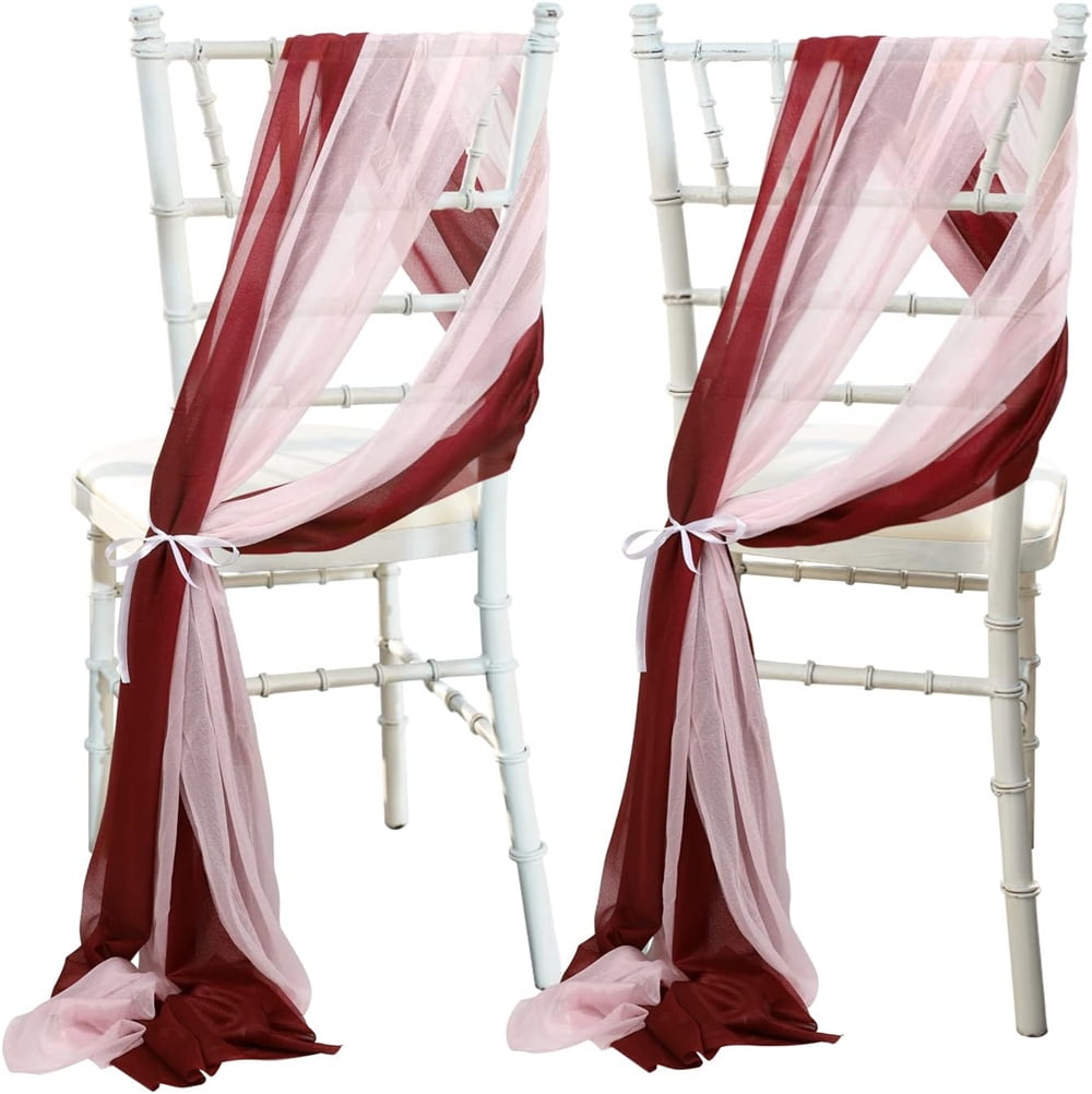 NOGIS 8 Pcs Wedding Aisle Chair Decorations Tulle Wedding Chair Back ...