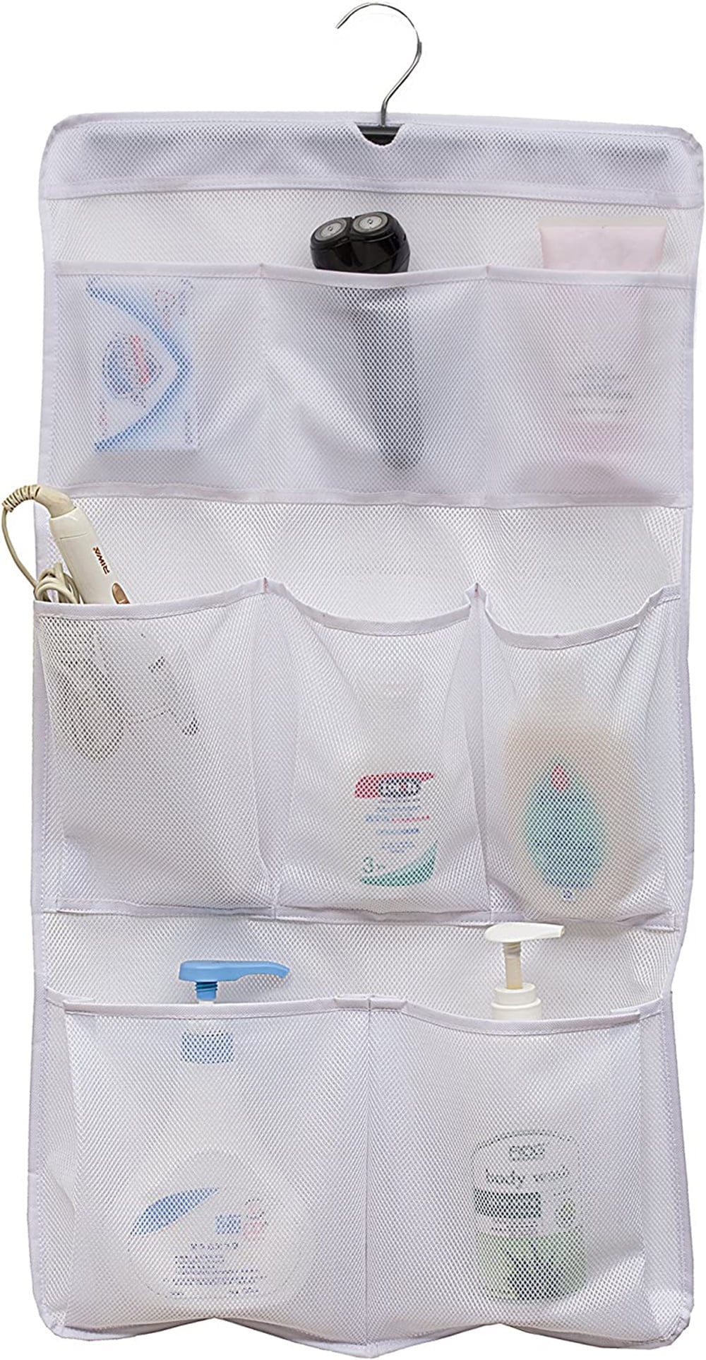 NOGIS Shower Caddy with 8 Pockets Mesh Hanging Organizer Rotating Hook ...