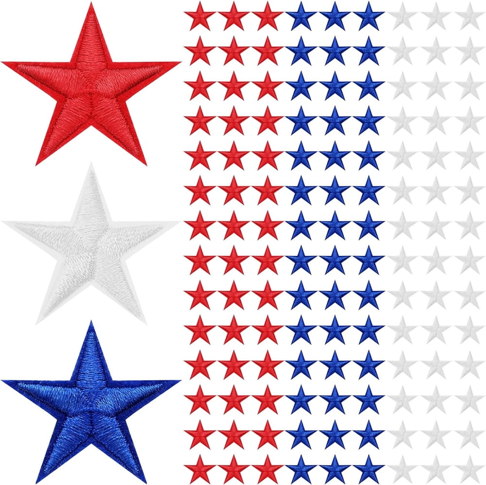NOGIS 90 Pcs Star Iron on Patch Mini 5 Star Embroidered Patches Star ...