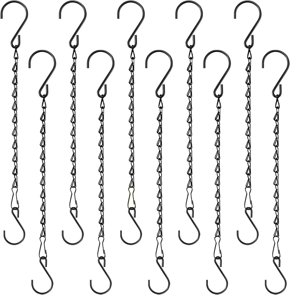 NOGIS Black Hanging Basket Chain, 10 Pcs 10 inch Decorative Plant ...