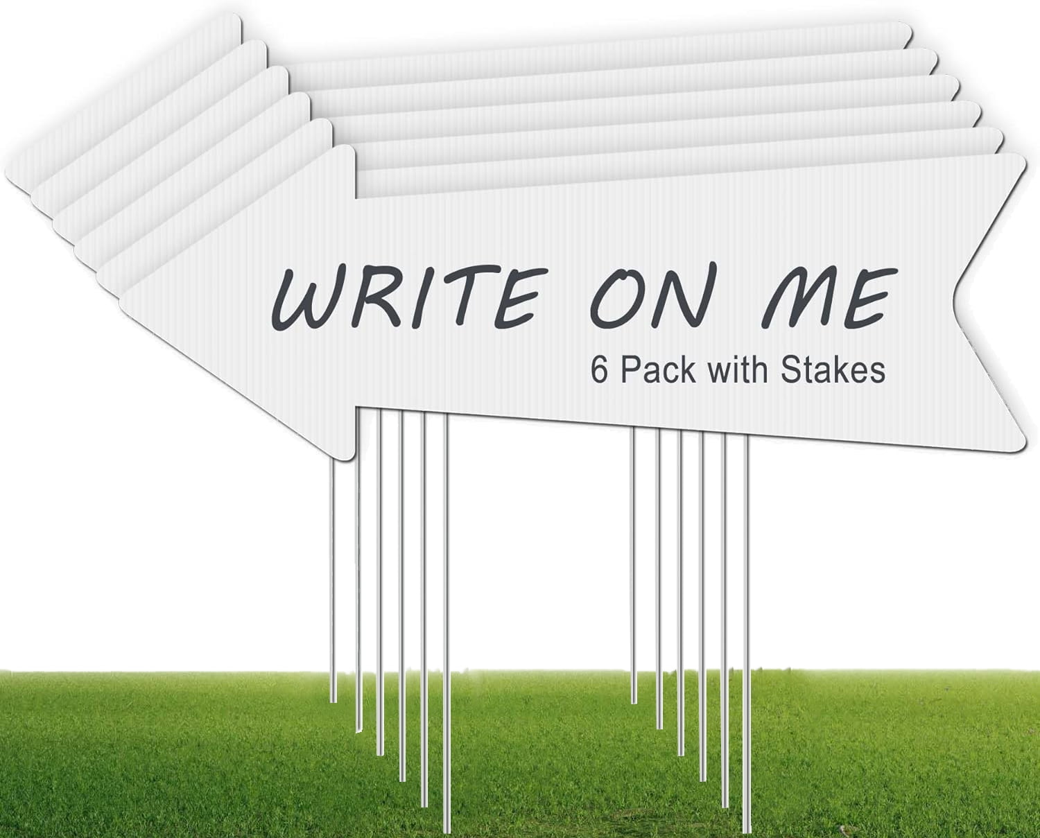 NOGIS Blank Arrow Signs with Stakes 6 Pack 17 x 6 inches Wedding ...