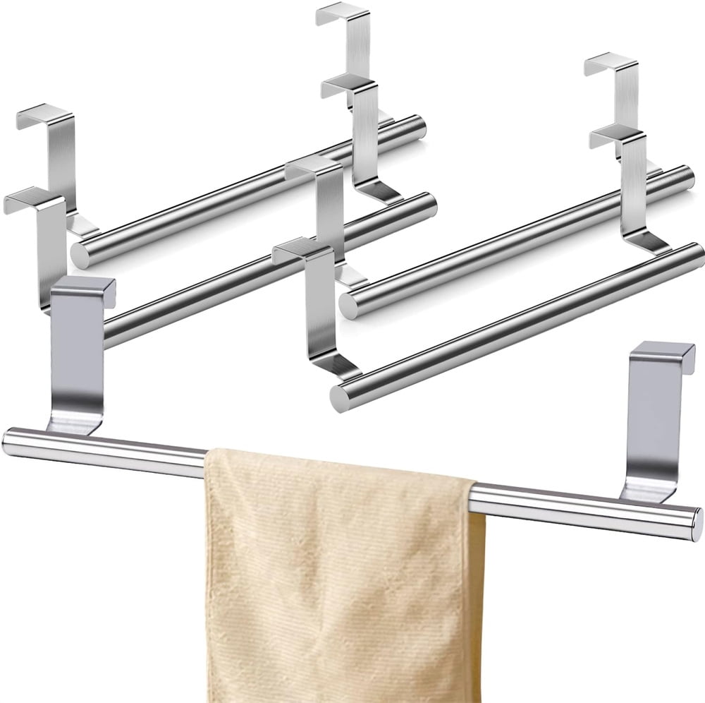 NOGIS Cabinet Door Towel Bar, Dish Towel Rack for Cabinet, Stainless ...