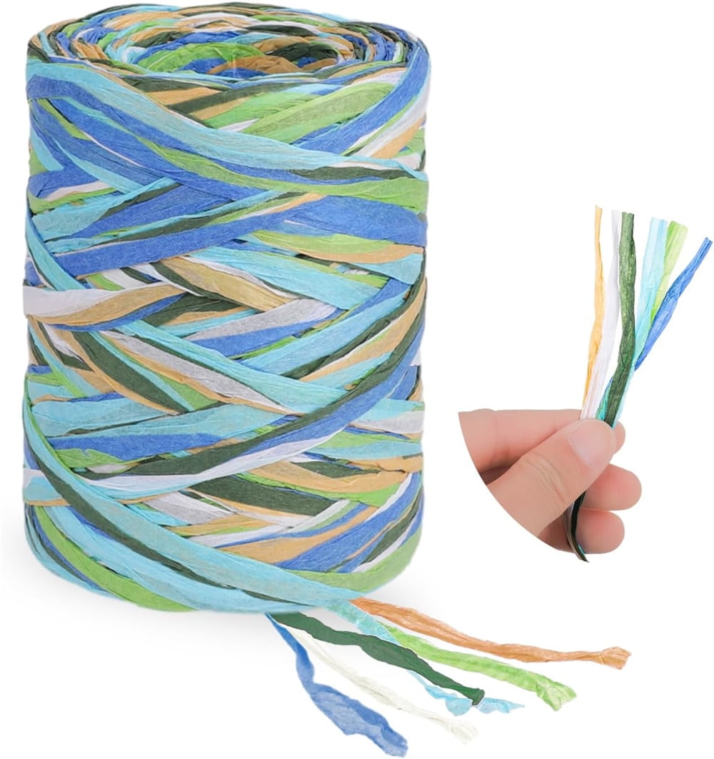 NOGIS Colored Raffia Paper Ribbon, 6 Colors Packing Paper String, 262 ...