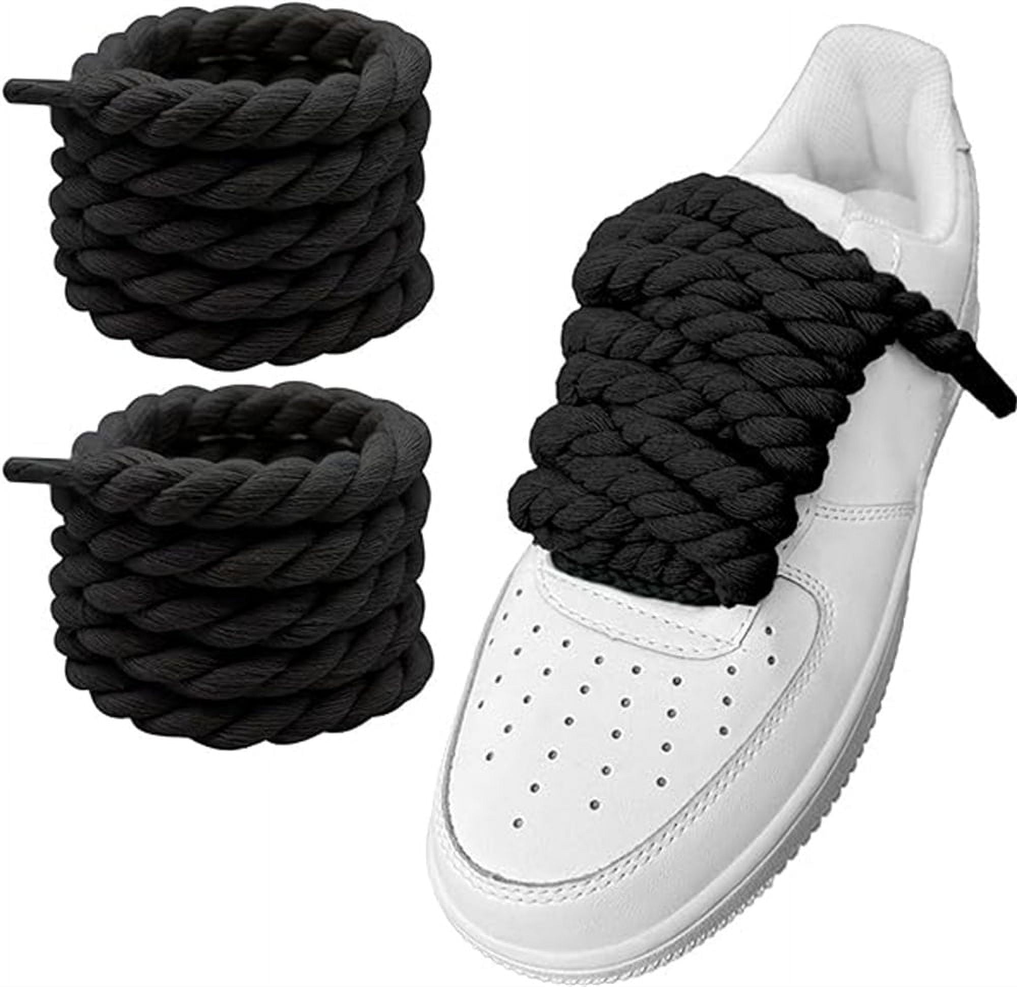 NOGIS Cotton Rope Shoelaces, 10mm Thick, 140cm Length for Shoes, Boot ...