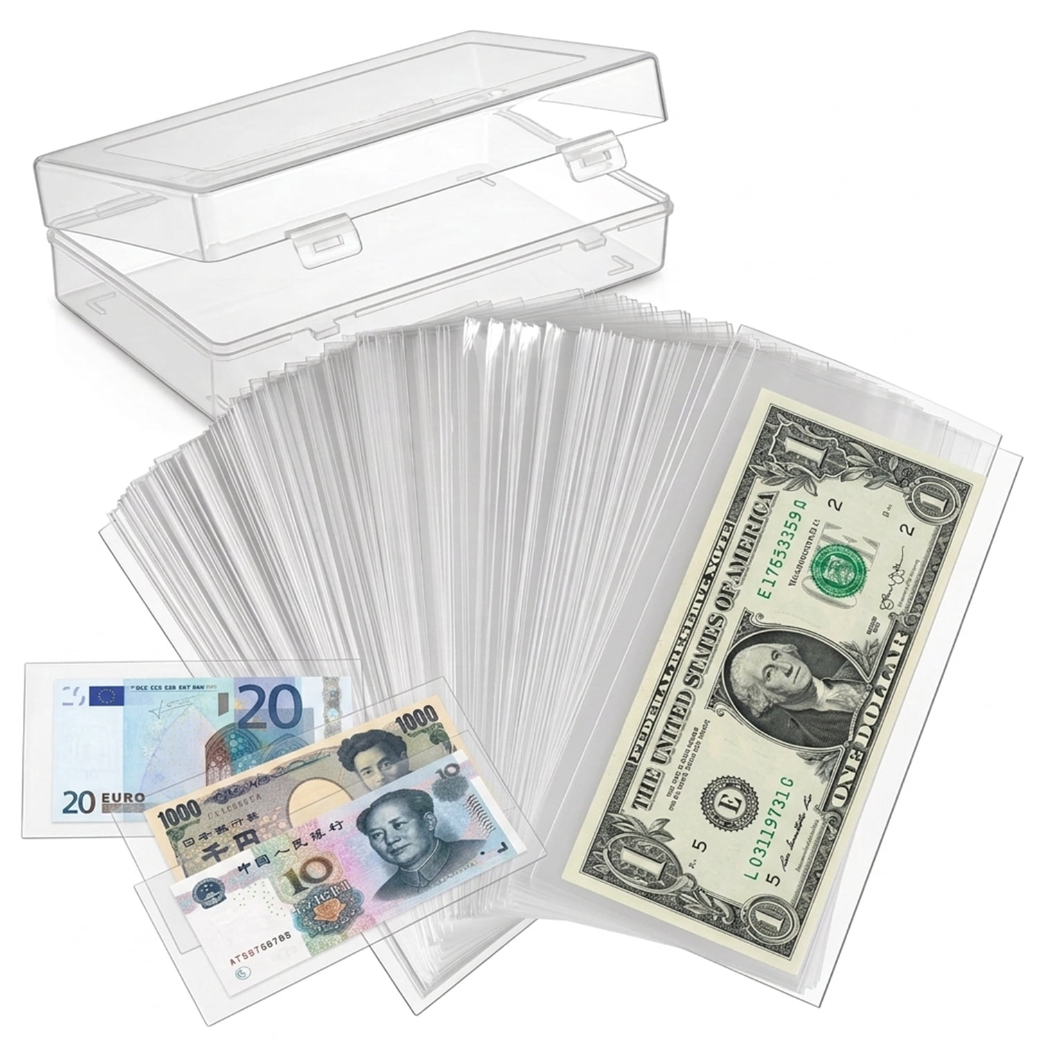 NOGIS Currency Sleeves Clear Paper Money Holders for Cash Collectors ...