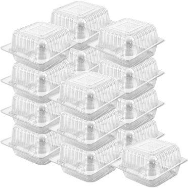 Fit Meal Prep 40 Pack Clear Hinged Plastic Containers - 8x8x3” Single ...