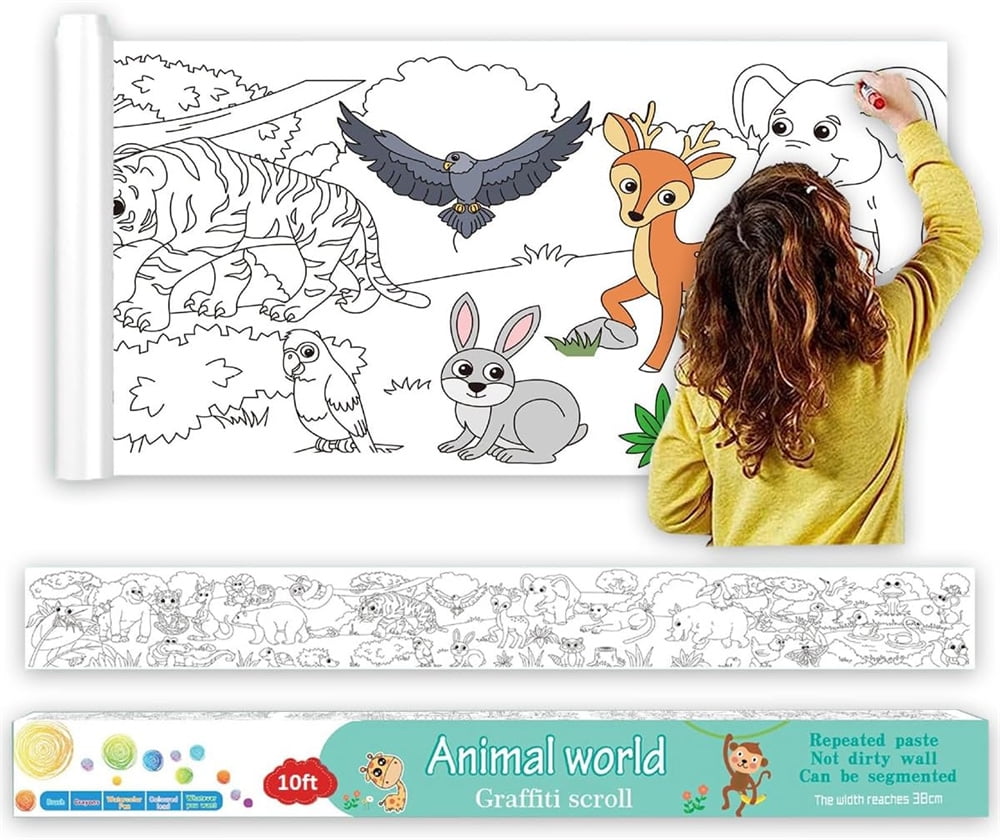 NOGIS Drawing Roll Paper for Kids,Coloring Paper Roll DIY Painting ...