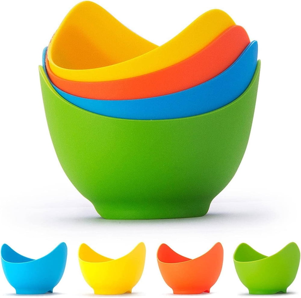NOGIS Egg Poacher - Easy Silicone Egg Poacher Cups with Ring Standers ...
