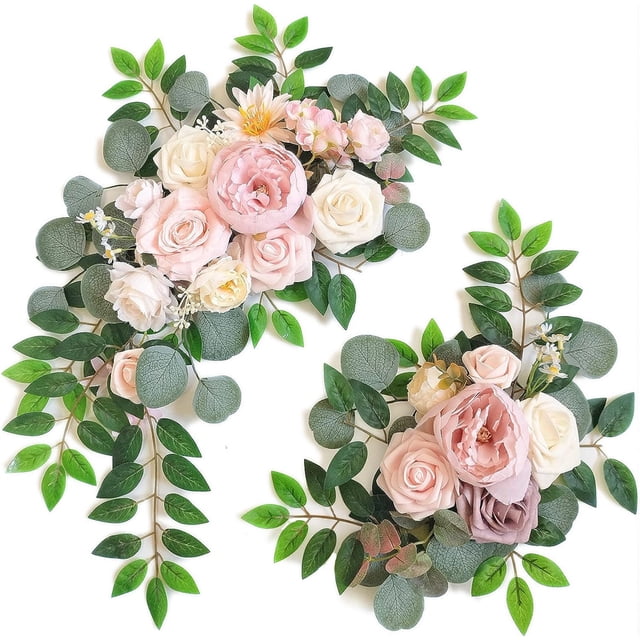 NOGIS Faux Flower Swag Set of 2 for Wedding Welcome Signs Floral ...