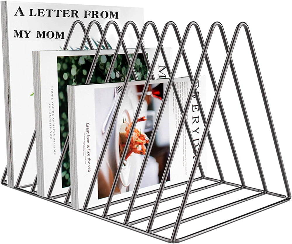 NOGIS File Organizer Triangle Iron Desktop Storage Book Rack Bookshelf ...