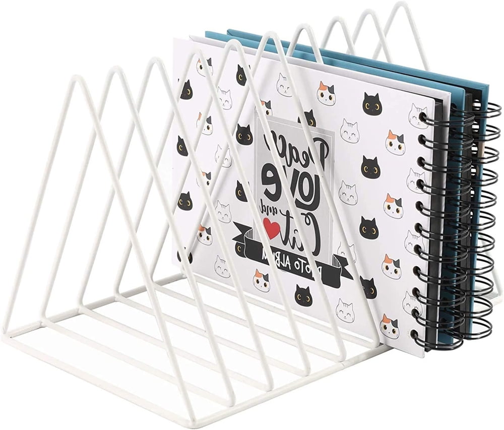 NOGIS File Organizer Triangle Iron Desktop Storage Book Rack Bookshelf ...