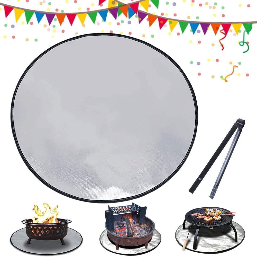 NOGIS Fire Pit Mat 28", Round Deck Protector 3 Layers Fire, Heat ...