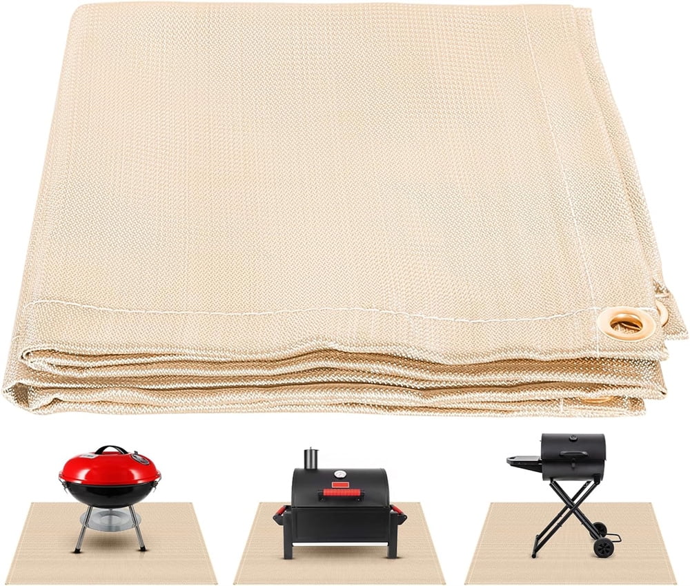 NOGIS Fire Pit Mat, 39.3"x39.3" Fireproof Blanket for Under Fire Pit ...