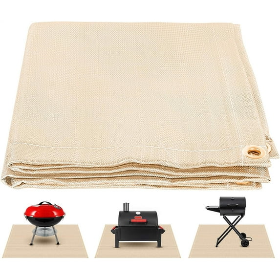 NOGIS Fire Pit Mat, 39.3"x39.3" Fireproof Blanket for Under Fire Pit ...