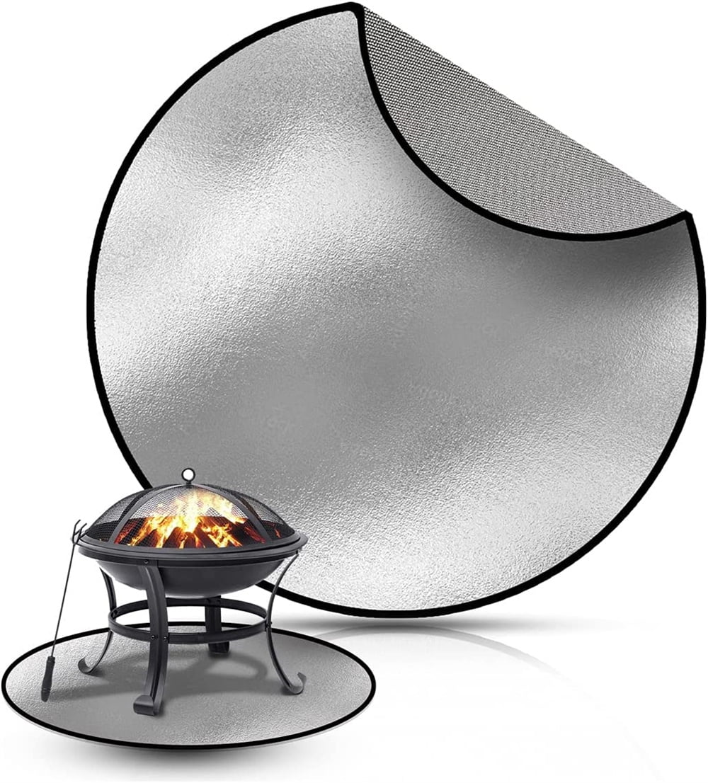 NOGIS Fire Pit Mat Under Grill, Fire Resistant Fireproof Pad, High Temp ...