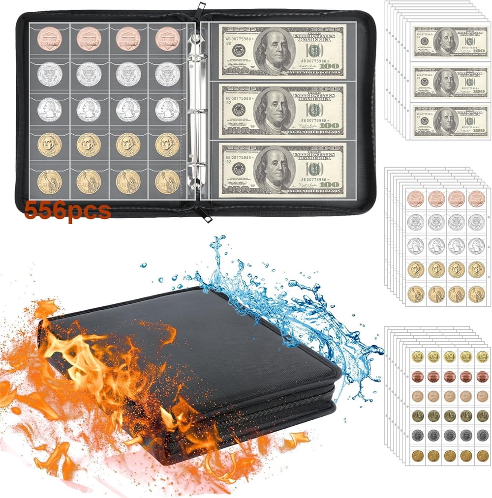 NOGIS Fireproof Coin Collection Book Holder for Collectors,360 Pockets ...