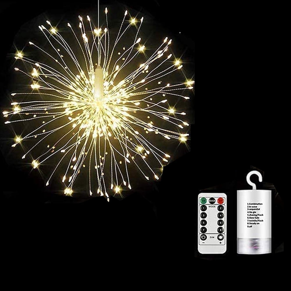 NOGIS Firework Lights 180 LED Copper Wire Starburst Light, 8 Modes Battery Operated Fairy Star ...