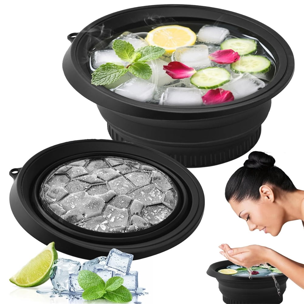 NOGIS Foldable Face Bowl for Ice with Built-In Icetray, Premium ...