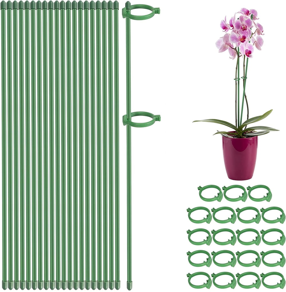 NOGIS Green Plant Stakes, 19 Pieces 16 Inch Plant Stakes with ...