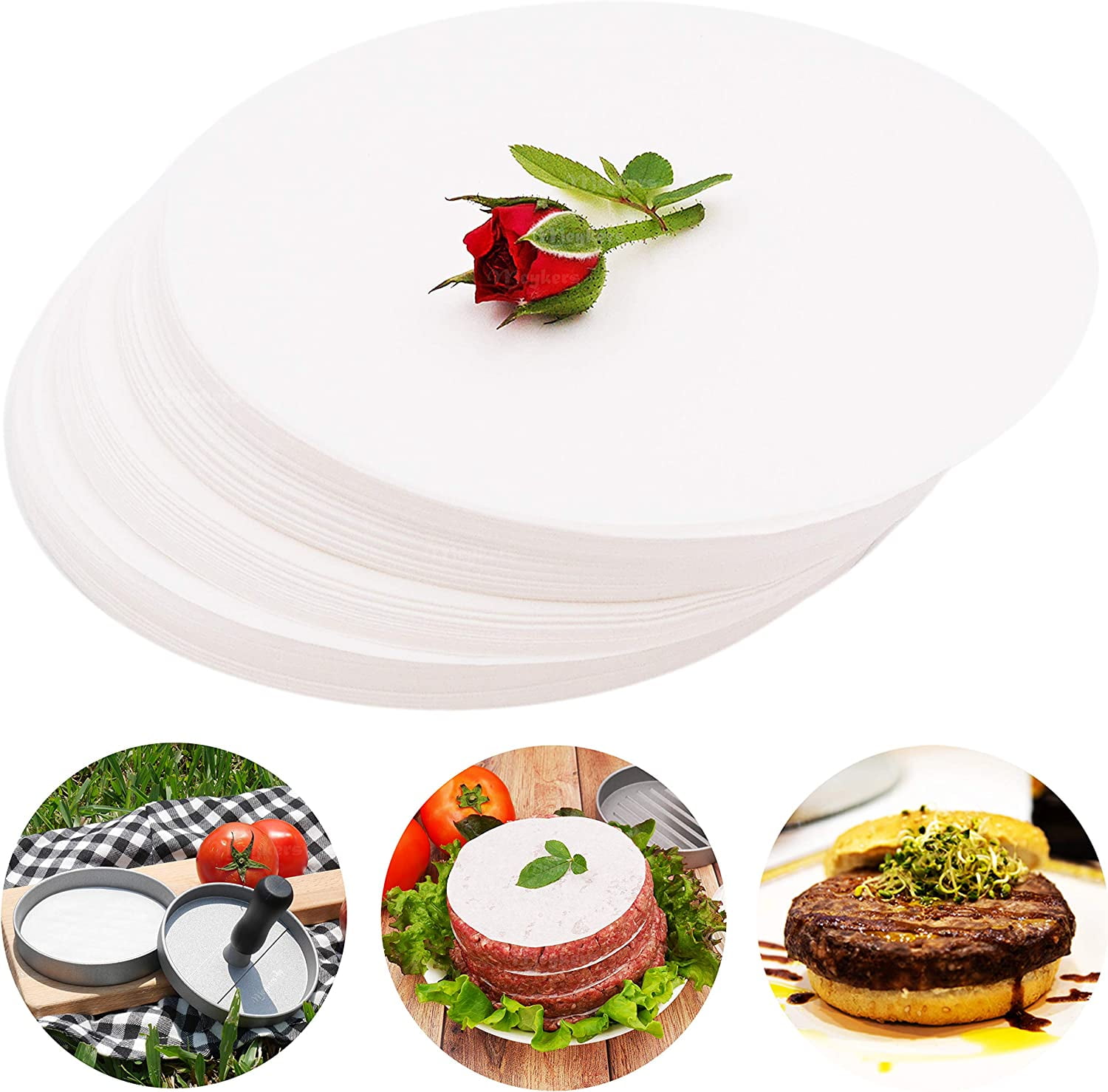 NOGIS Hamburger Patty Paper Sheets for 4.5 Inch Burger Press |100 pcs ...
