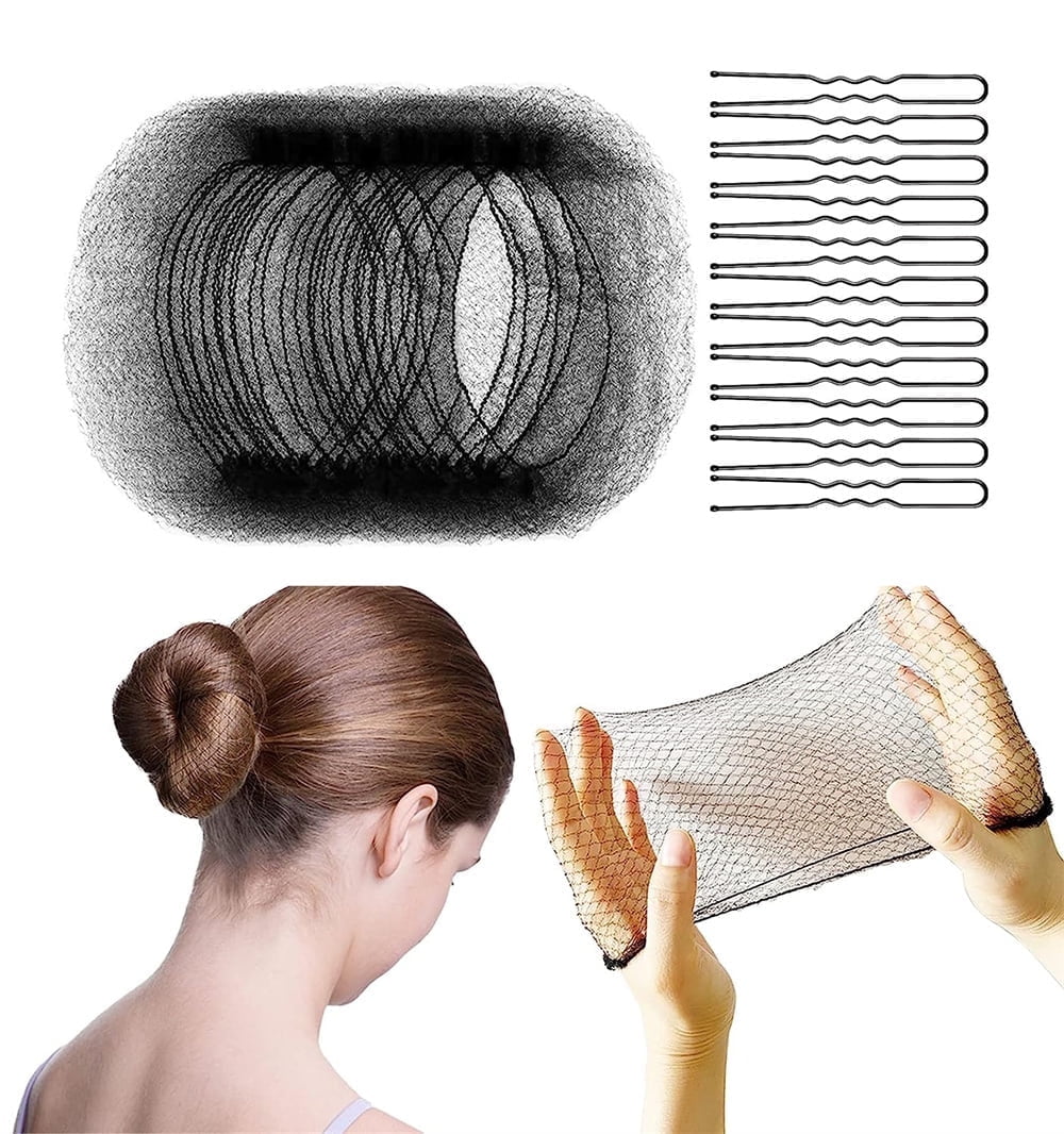 NOGIS Invisible Hair Nets and U Shaped Hair Pins Set/Hair Bun Shaper ...