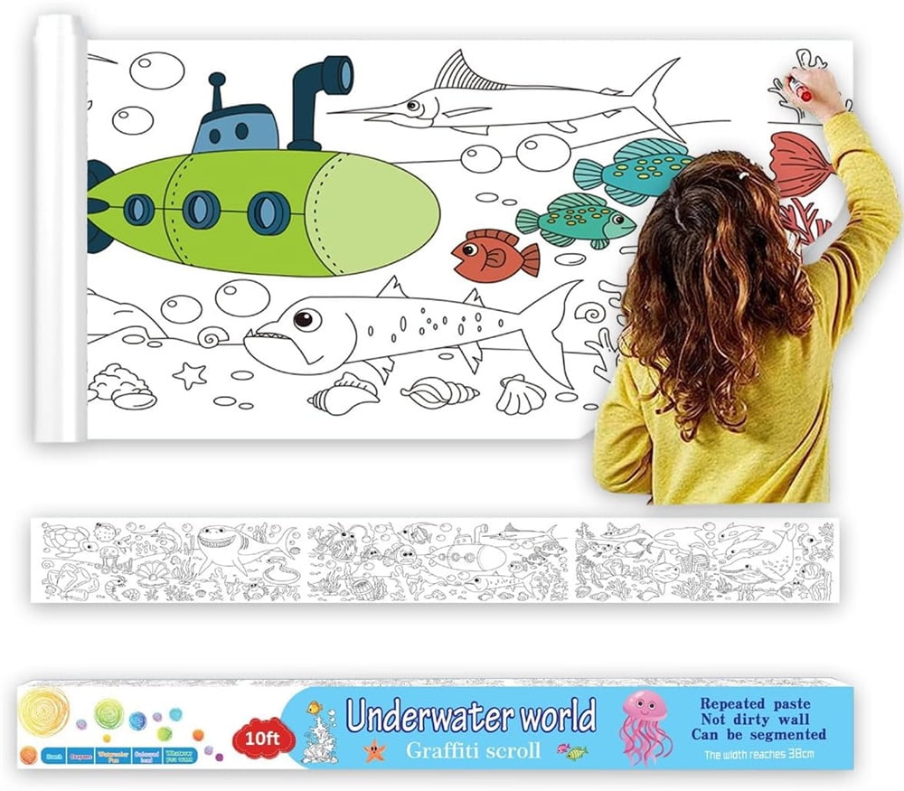 NOGIS Large Size Coloring Paper Roll for Kids, Toddler Drawing Paper ...