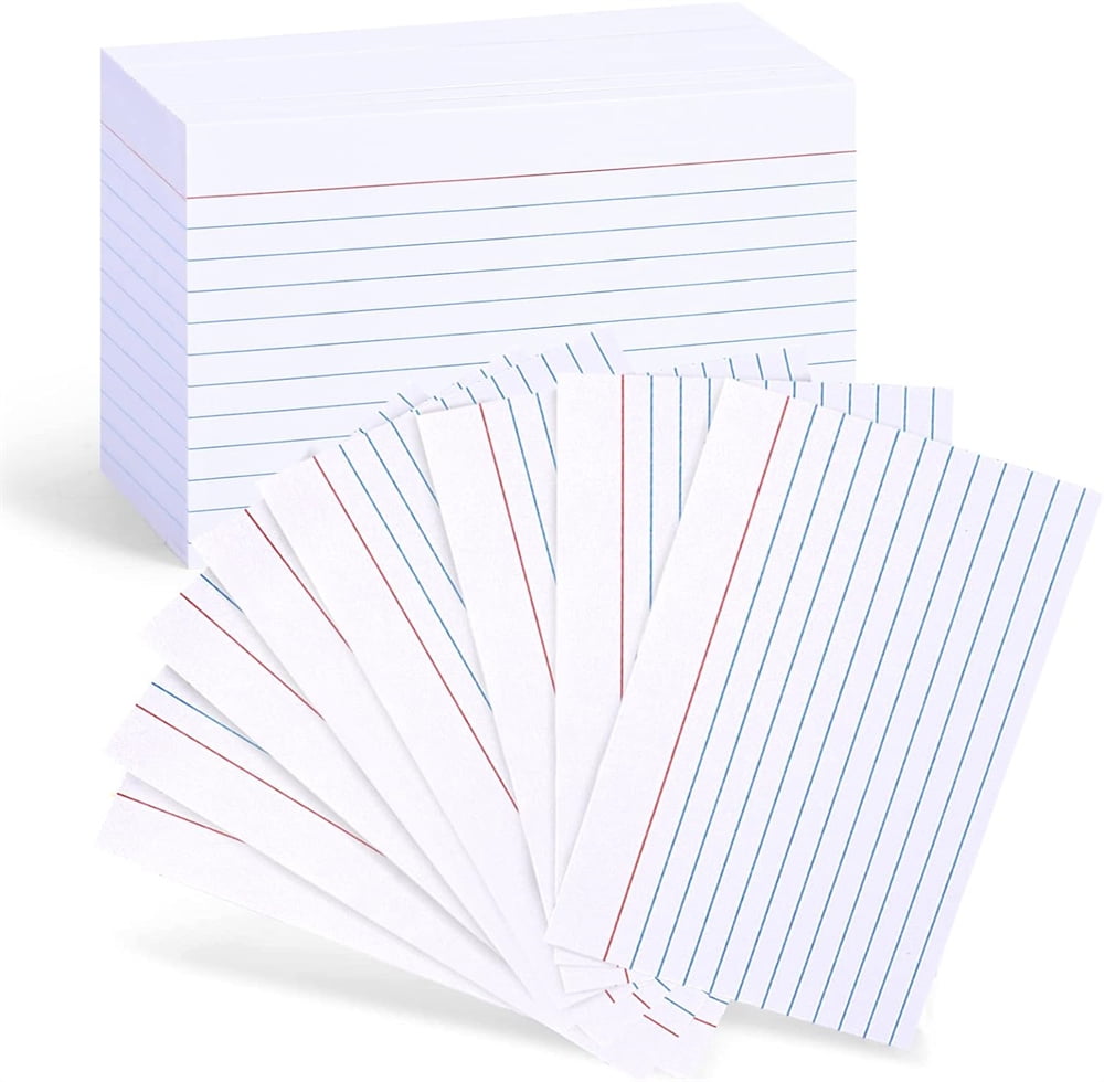 NOGIS Lined Index Cards, 4" x 6", 300 Cards, Flash Cards, Note Cards ...