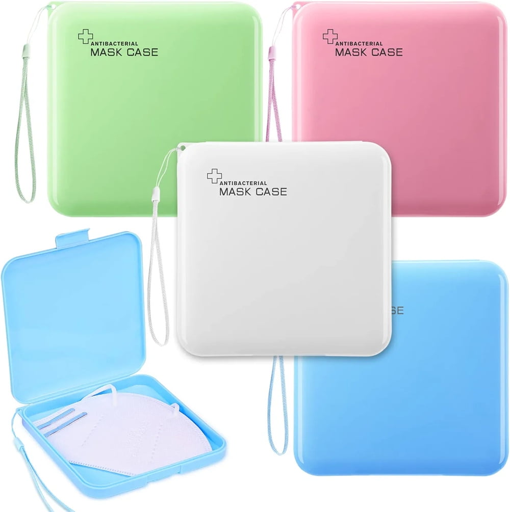 NOGIS Mask Storage Case, 4 Pieces Portable Plastic Mask Storage Box ...