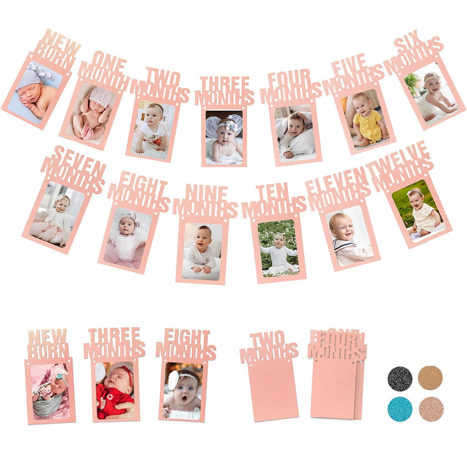 NOGIS Milestone Photo Banner, 1st Birthday Bunting Garland Baby Photo ...