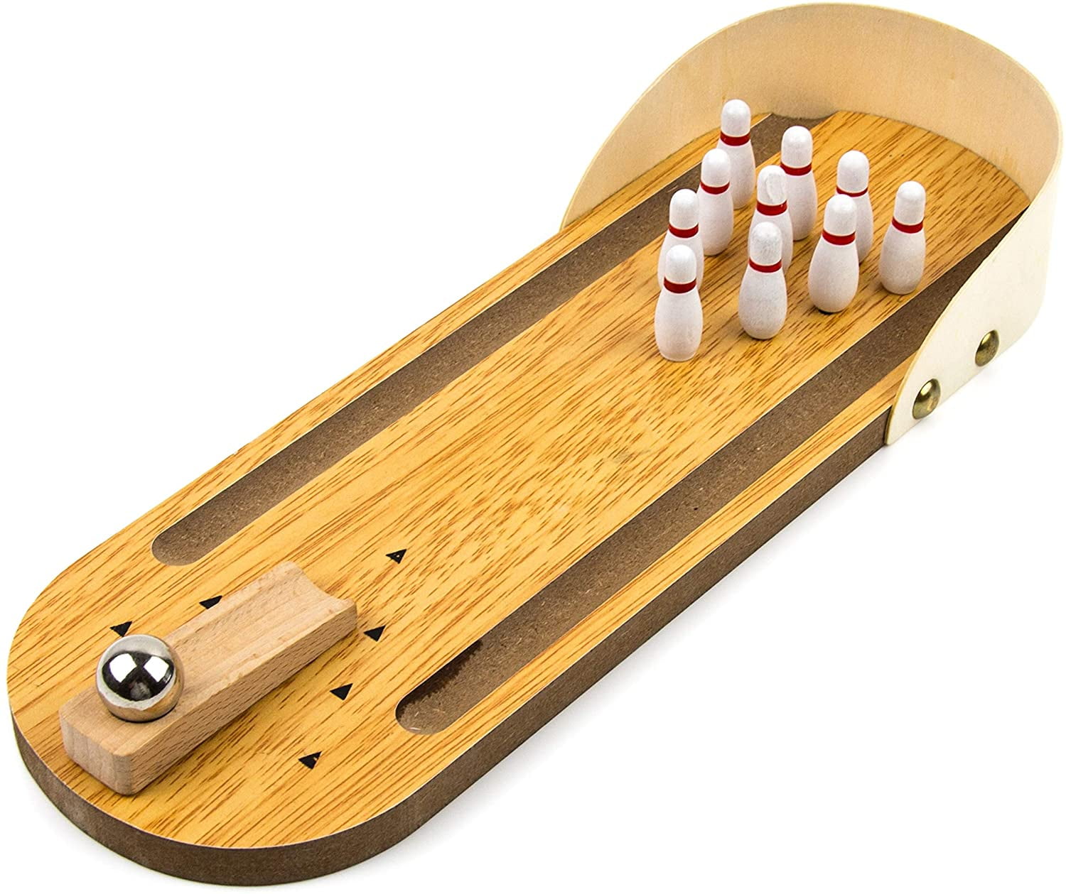 NOGIS Mini Bowling Toy, Wooden Tabletop Bowling Game Set Educational ...