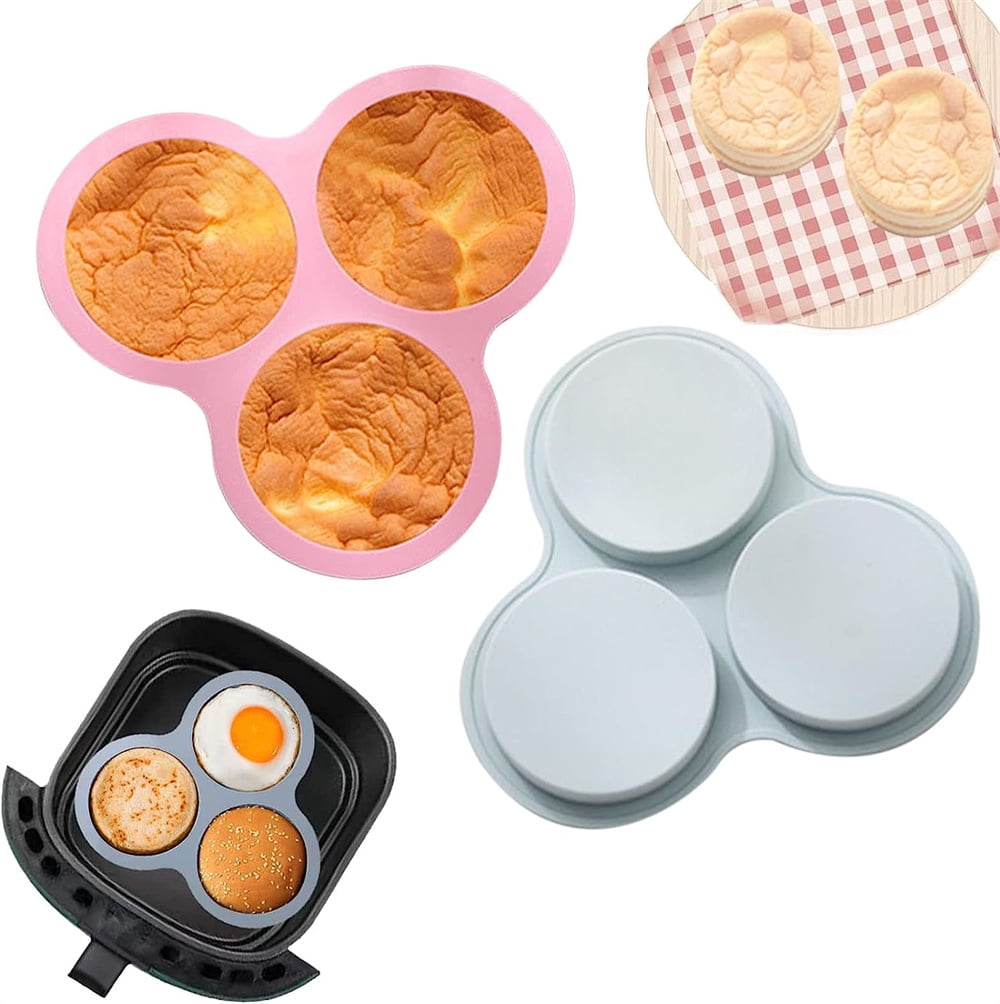 NOGIS Muffin Top Pans for Baking Hamburger Bun Pan, 2PCS Silicone ...