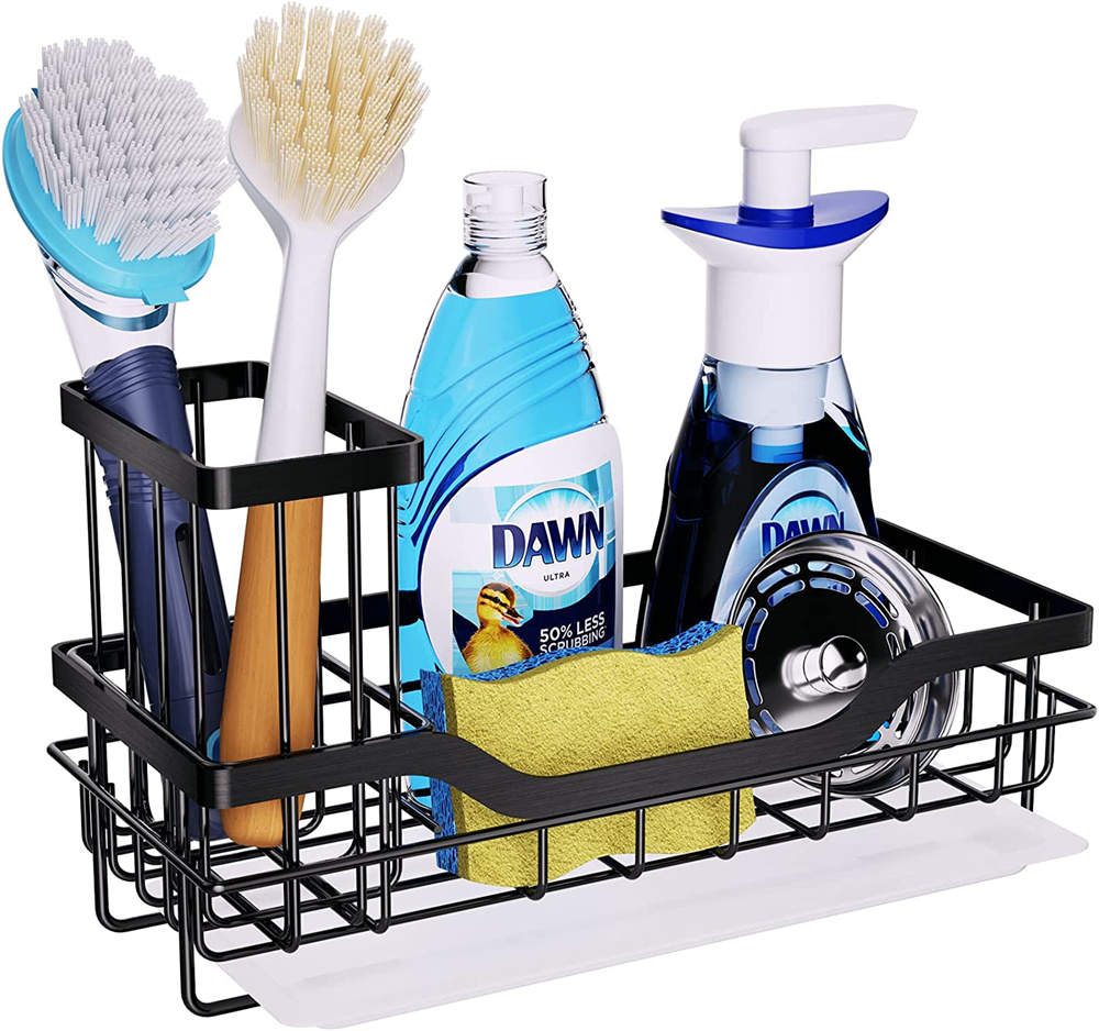 NOGIS Multifunctional Sink Caddy with Detachable Brush Holder, Kitchen ...