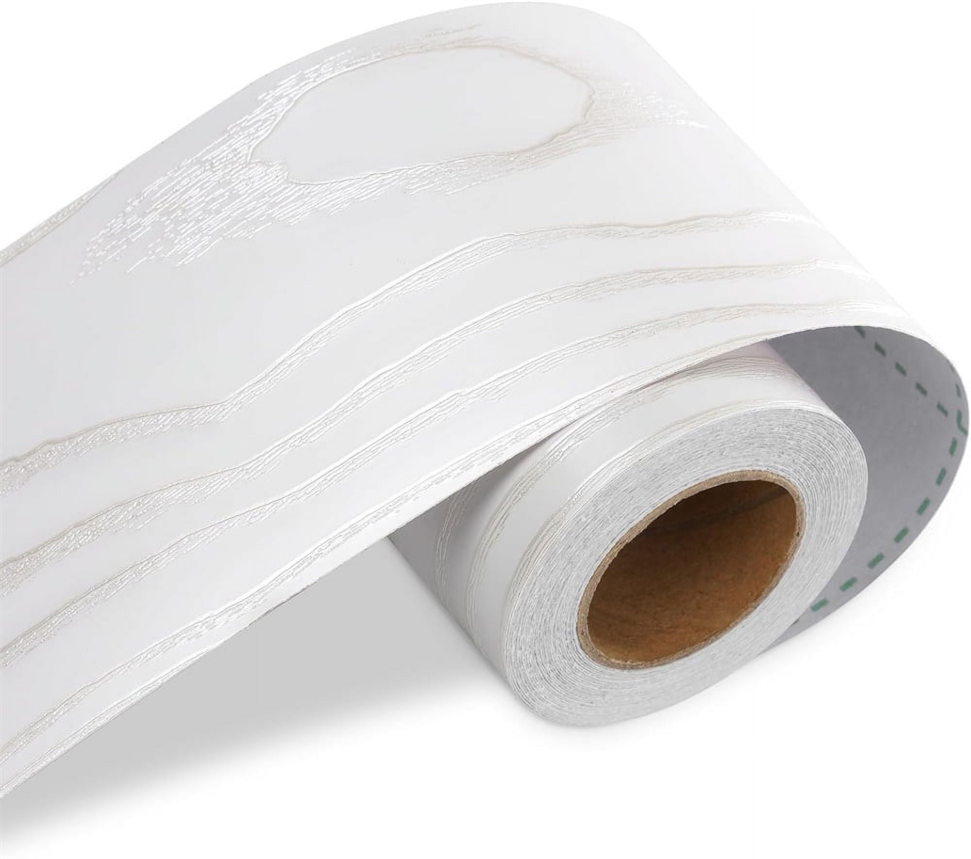 NOGIS Peel and Paste White Wood Grain Wallpaper Border, Removable ...