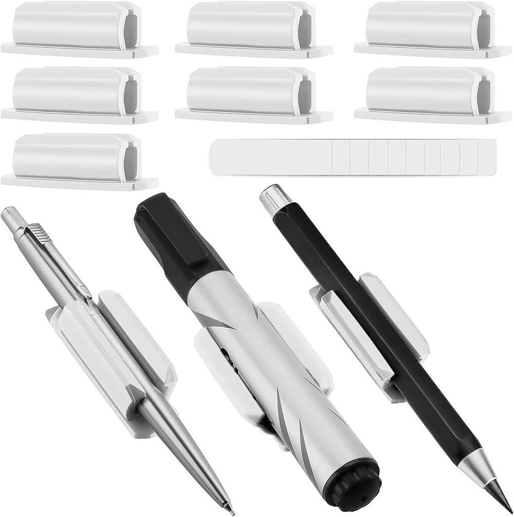 NOGIS Pen Holder Set of 10, Adhesive Pen Holder for Desk or Any Surface ...
