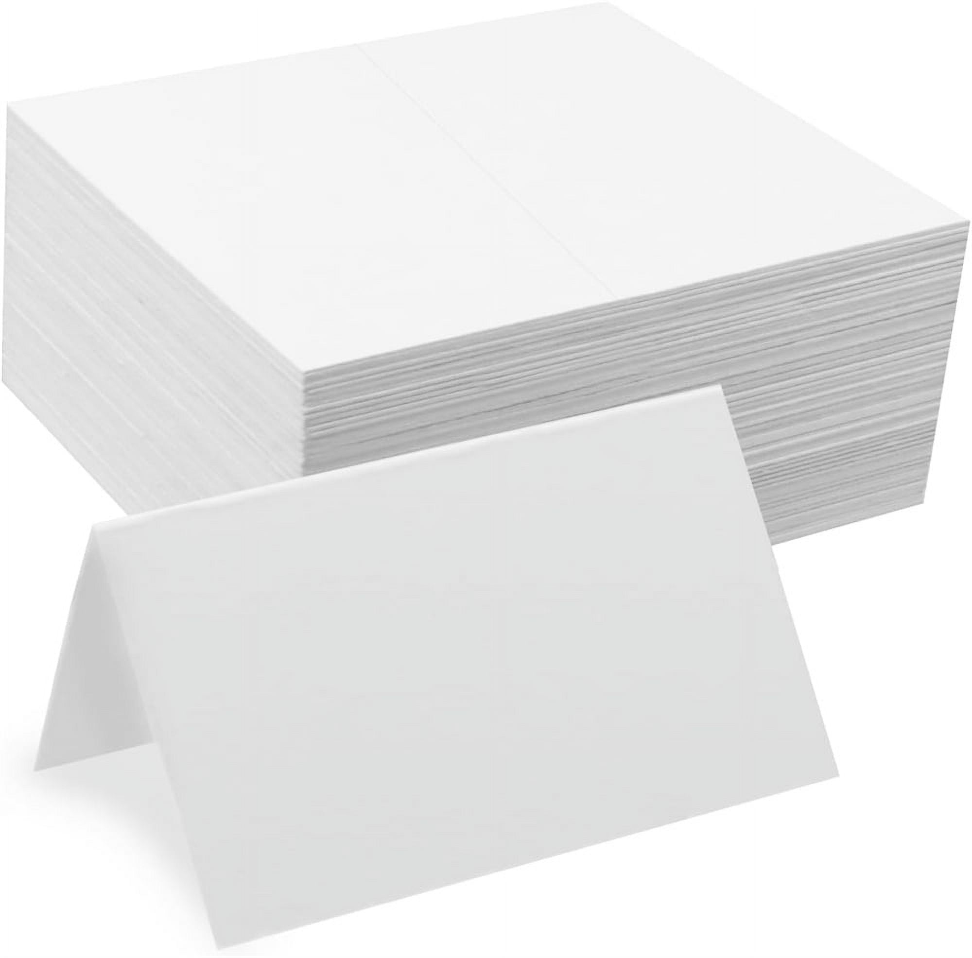 NOGIS Place Cards for Table Setting - 100 Pack White Blank Tent Place ...