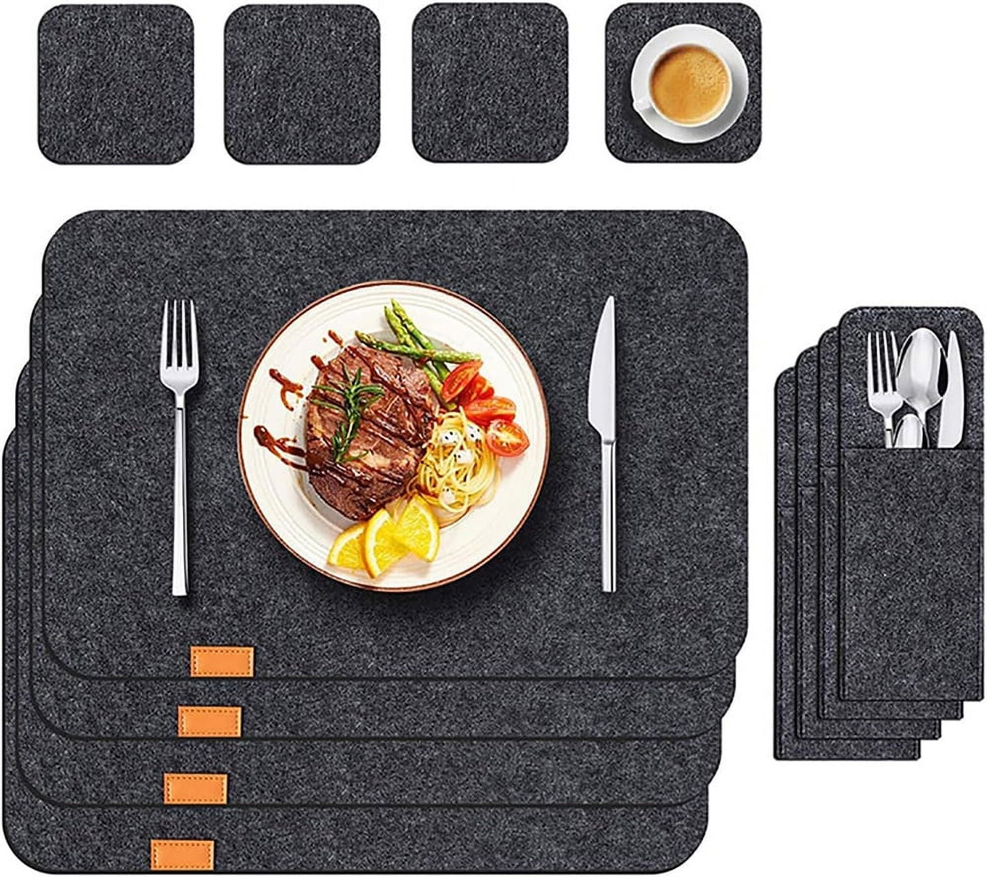 NOGIS Placemats for Kitchen Table Set of 4 Heat-Resistant Placemats ...