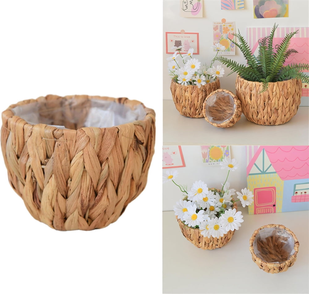 NOGIS Plant Basket, Small Plant Baskets Indoor with Plastic Liner ...