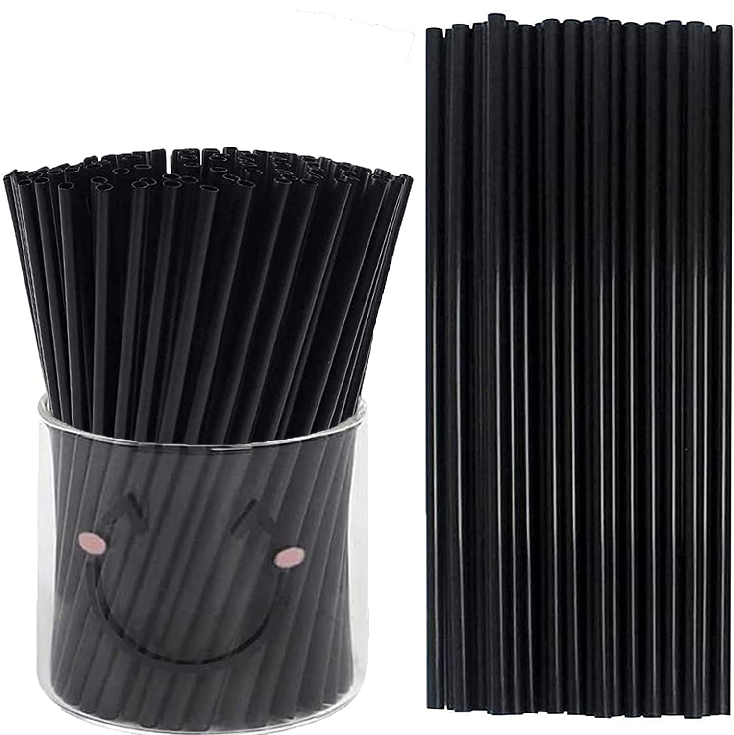 NOGIS Plastic Drinking Straws 1000 Count BPA-Free Black Disposable ...